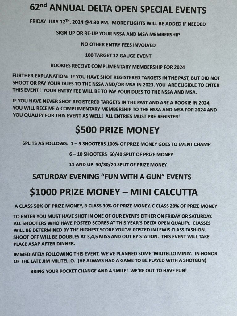 Shoot Flyers | Michigan Skeet Association