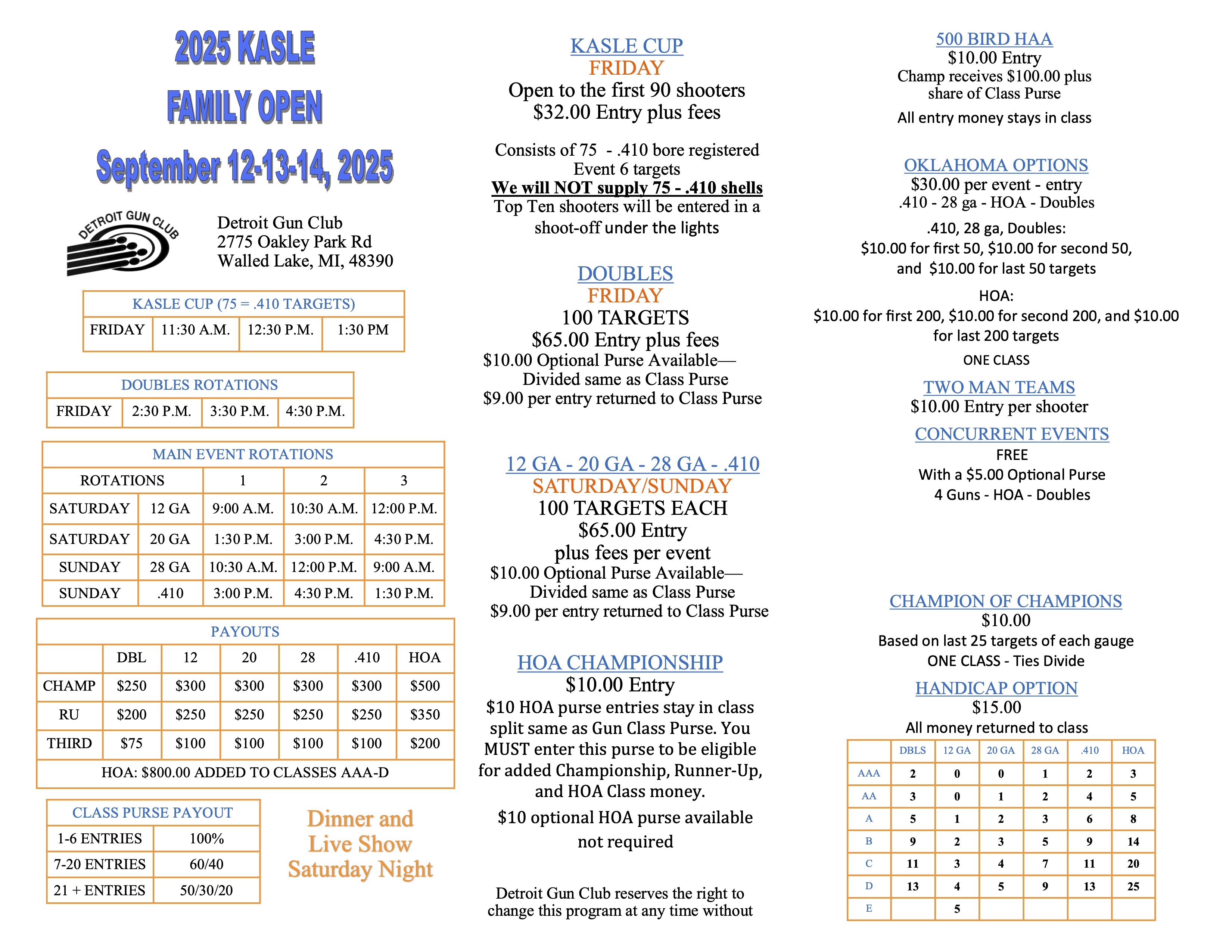 Shoot Flyers | Michigan Skeet Association